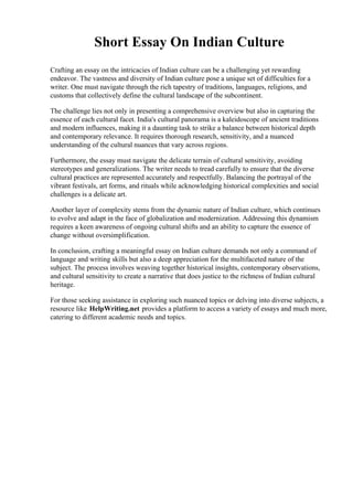 Short Essay On Indian Culture.pdf