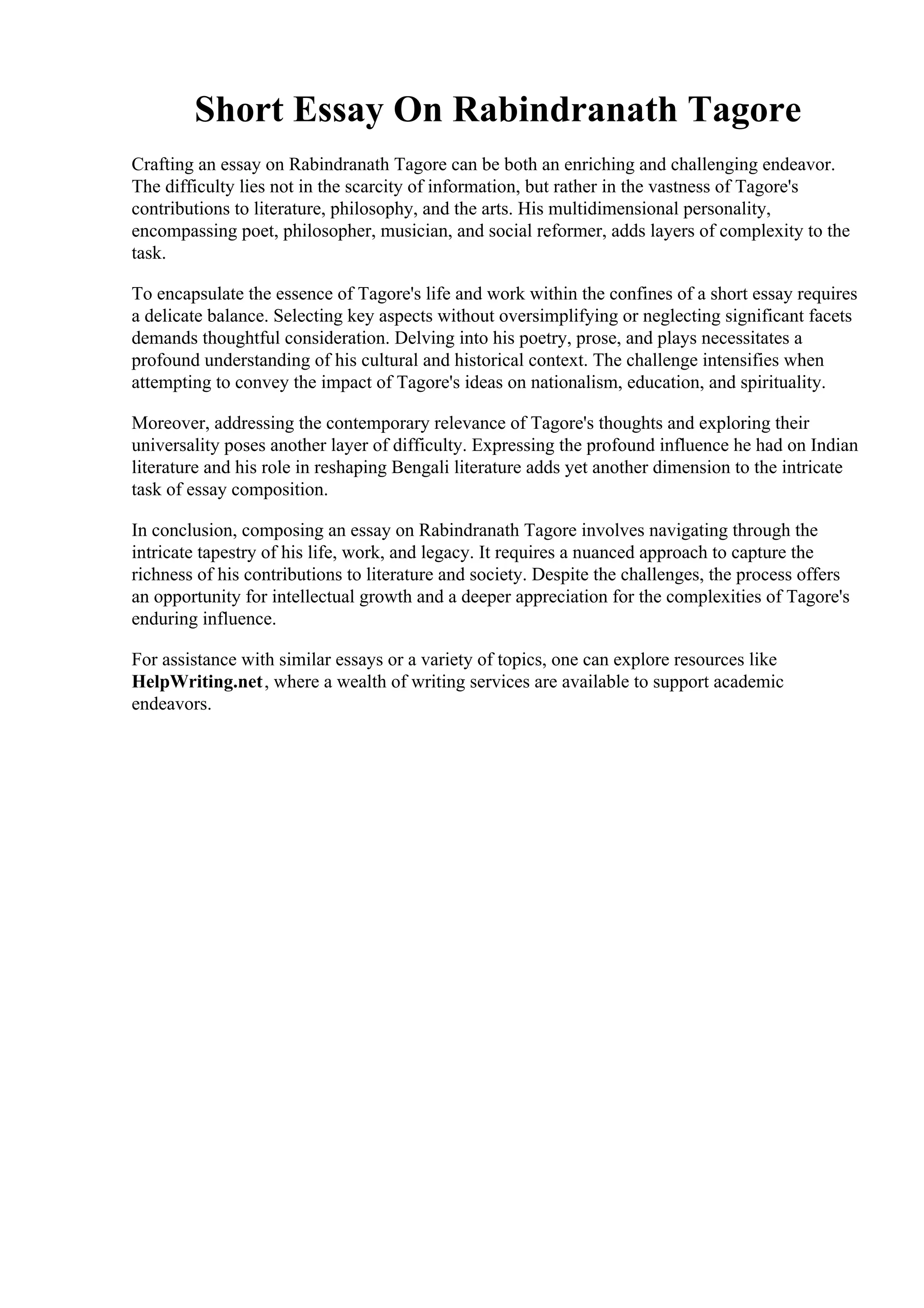 Short Essay On Rabindranath Tagore.pdf