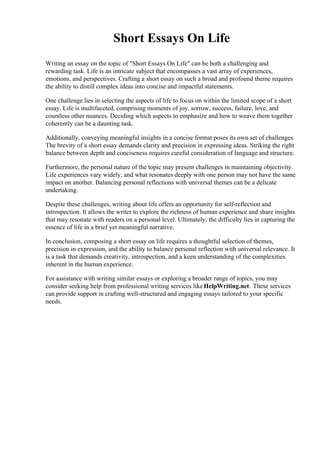 Short Essays On Life.pdf