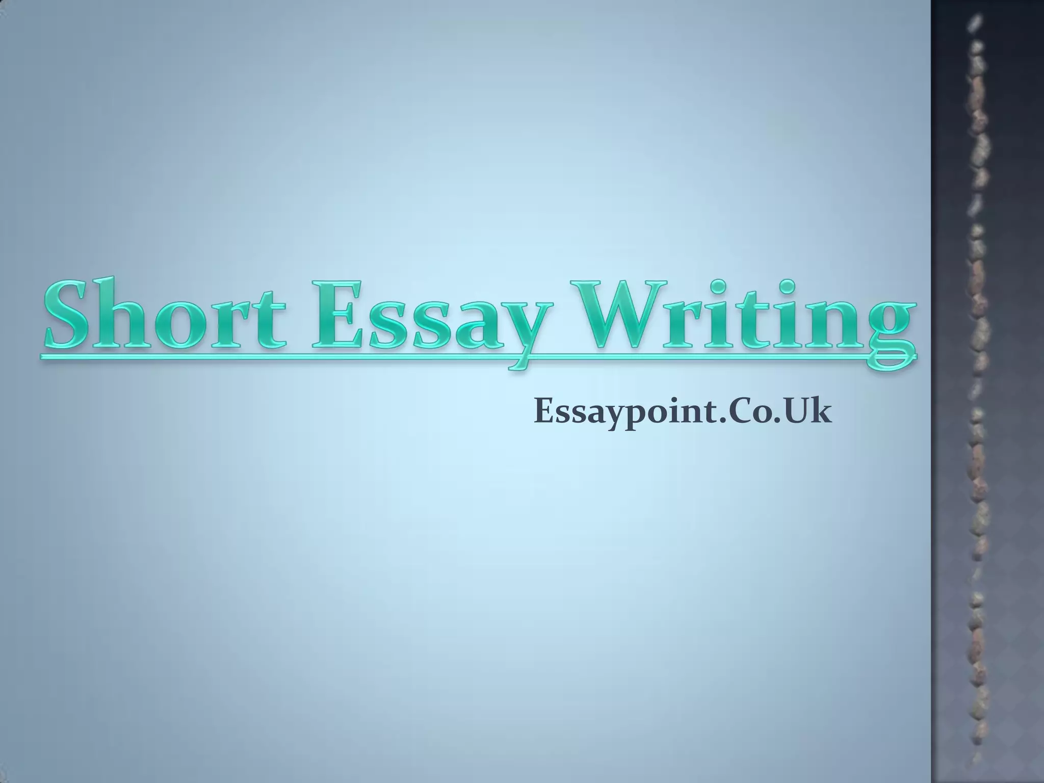 Short Essay Writing | PDF | Homework and Study | Education