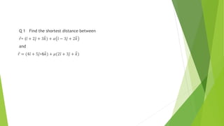 3 D GEOMETRY: SHORTEST DISTANCE BETWEEN 2 LINES | PPT