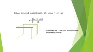 3 D GEOMETRY: SHORTEST DISTANCE BETWEEN 2 LINES | PPT
