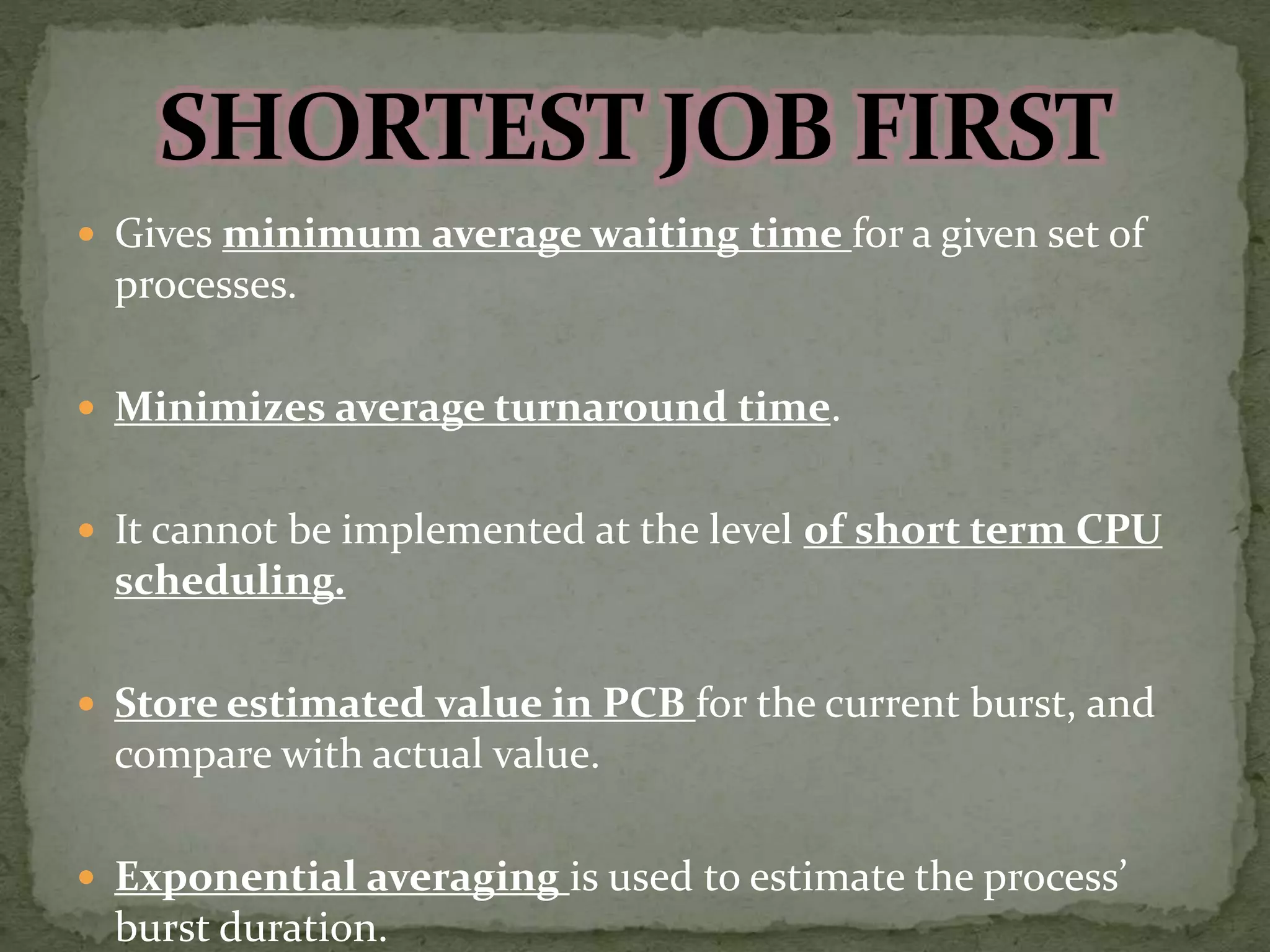 Shortest Job First Scheduling Sjf Pptx Computing Technology