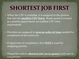 Shortest job first Scheduling (SJF) | PPTX