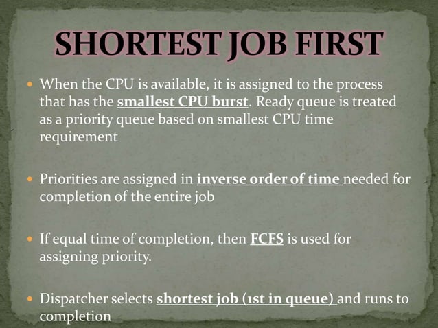 Shortest Job First Scheduling Sjf Pptx Computing Technology And Computing
