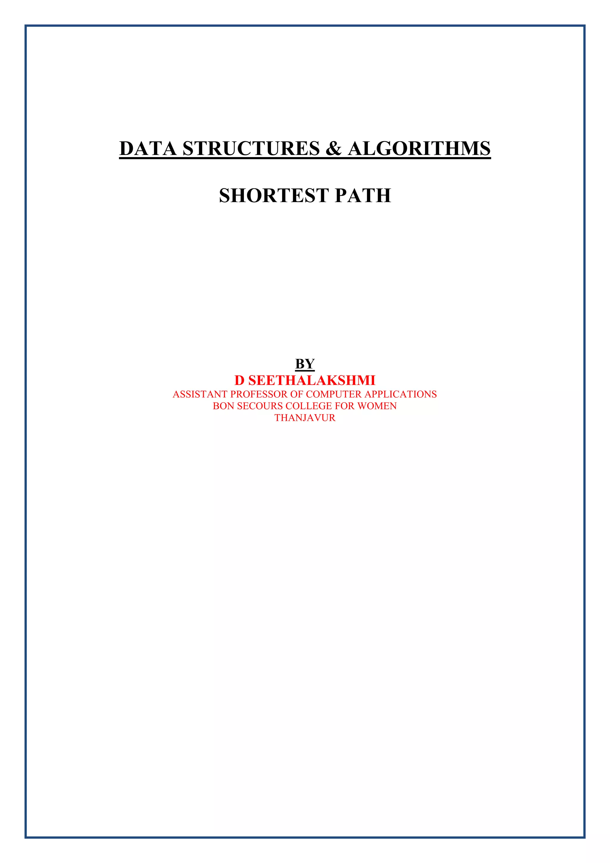 Shortest Path Problemdocx Computing Technology And Computing
