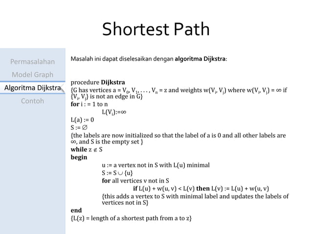 Shortest Path Problem: Algoritma Dijkstra | PPT Shortest Path Problem: Algoritma Dijkstra | PPT
