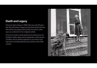 Biography: Flannery O'Connor and Summary: Everything that rises must ...