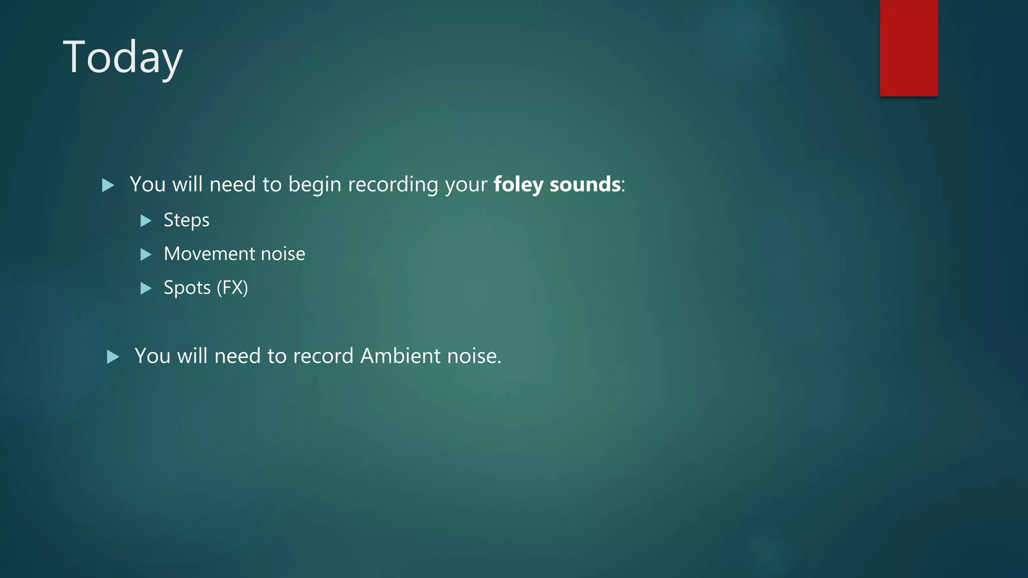 Short film - Basic Sound Design | PPTX
