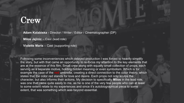 Short film - Technical Paperwork | PPT