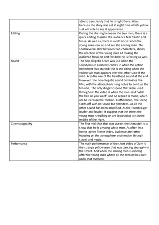 Short film analysis 2 am | DOCX