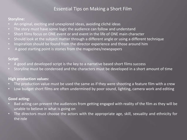 Short film and mockumentary genre codes and conventions | PPTX