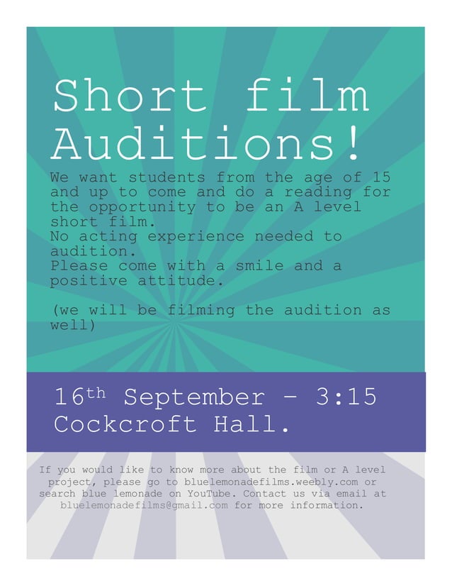 Short film auditions poster | DOCX