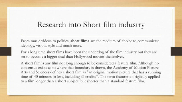 Short film conventions | PPT