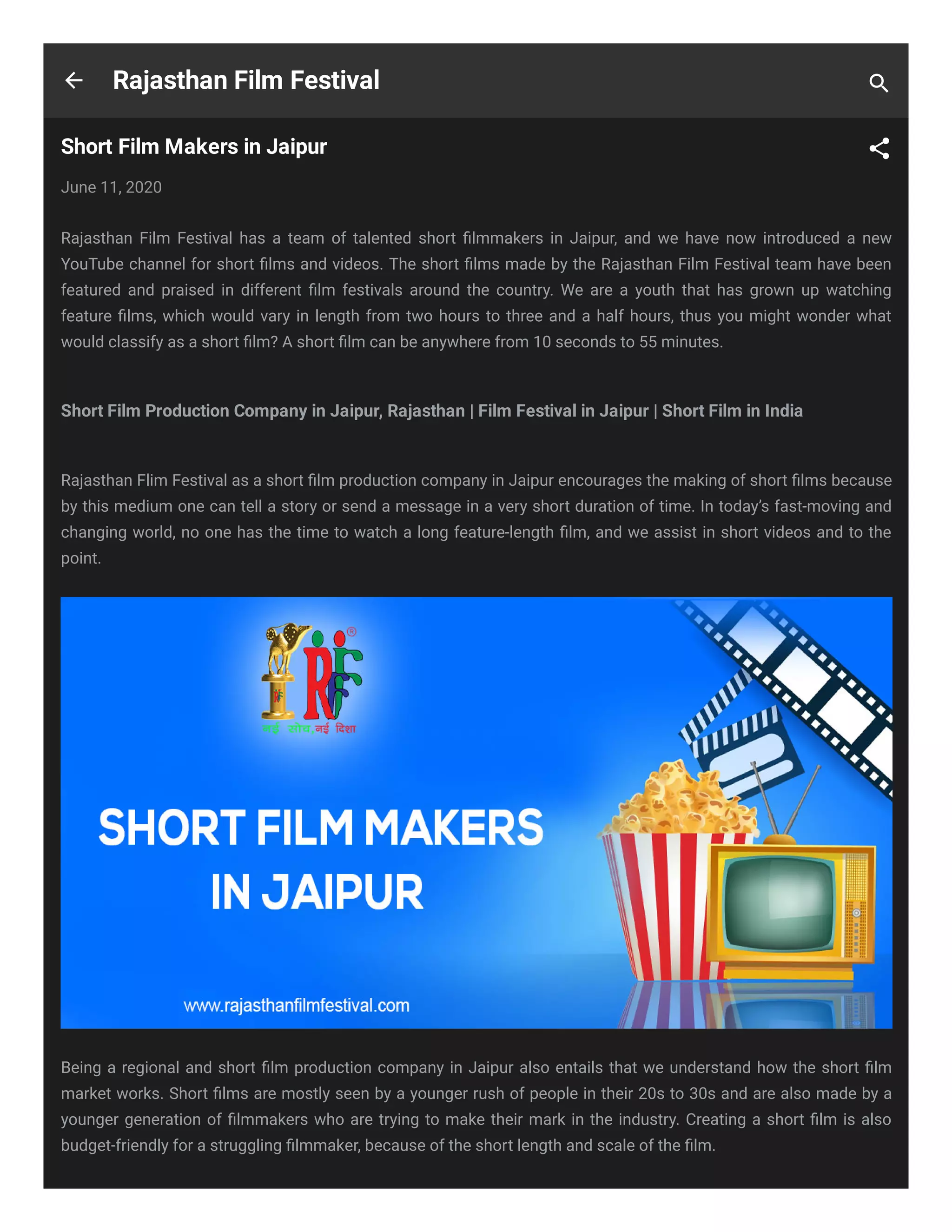 Short film makers in jaipur | PDF