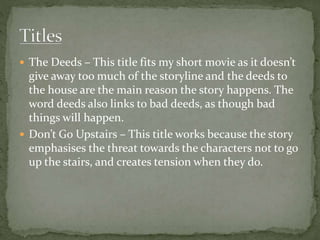 Short film pitch | PPT