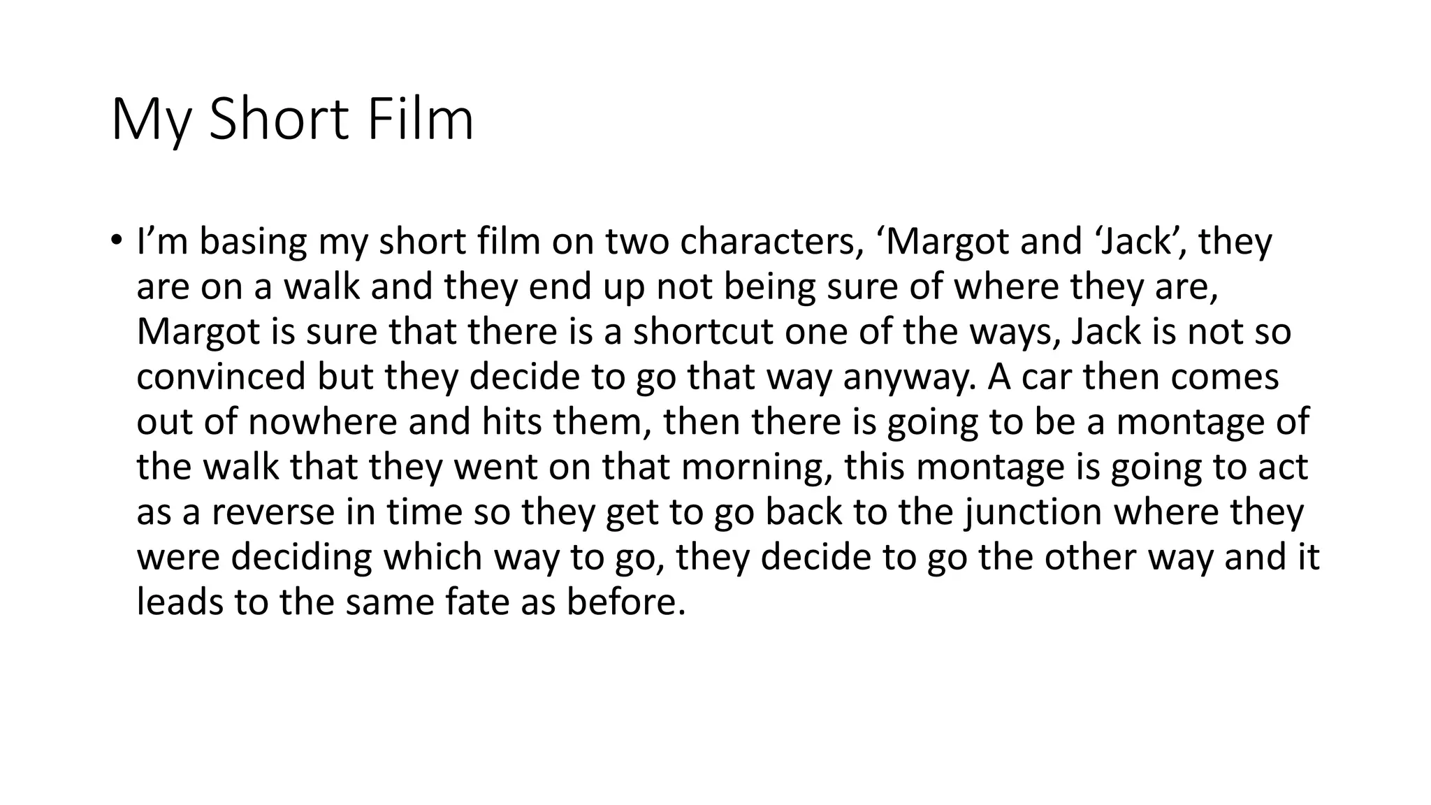 Short film pitch | PPTX