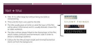 Short film posters general overview codes and con | PPTX