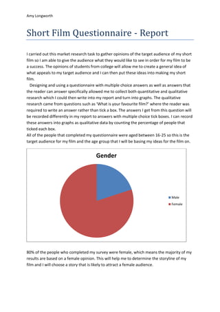 Short Film Questionnaire Report | PDF