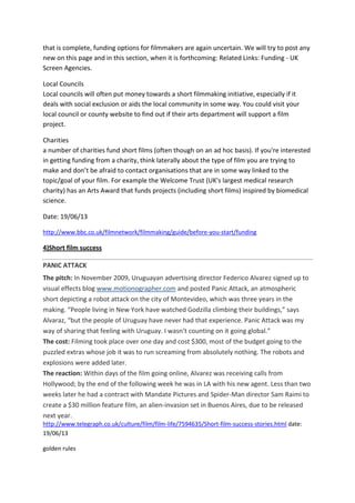 Short film research media | PDF