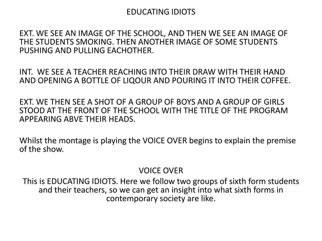 Short film script presentation | PPT