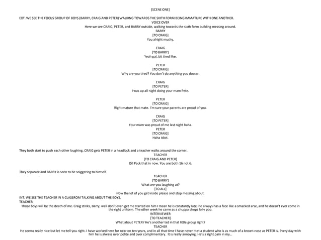 Short film script presentation | PPT