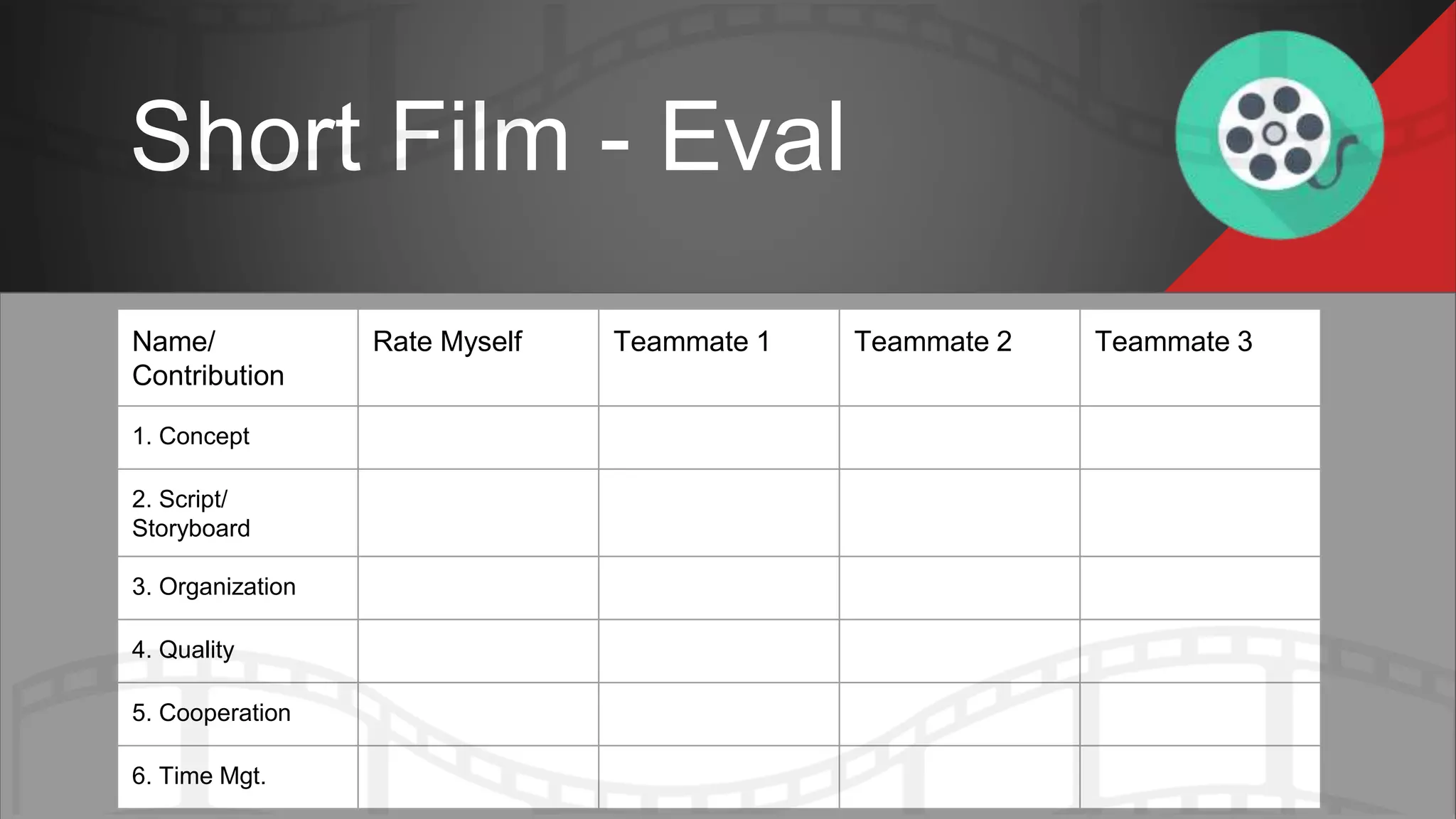 Short Film Self Evaluation | PPTX