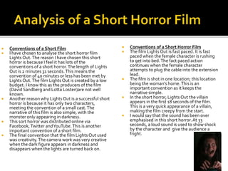 Short films of the horror genre | PPTX