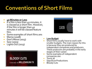 Short films of the horror genre | PPTX