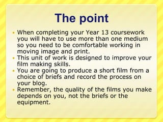 Short film task | PPTX