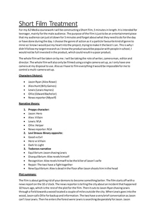 Short film treatment | DOCX