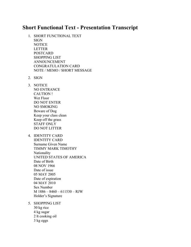 Short functional text | PDF