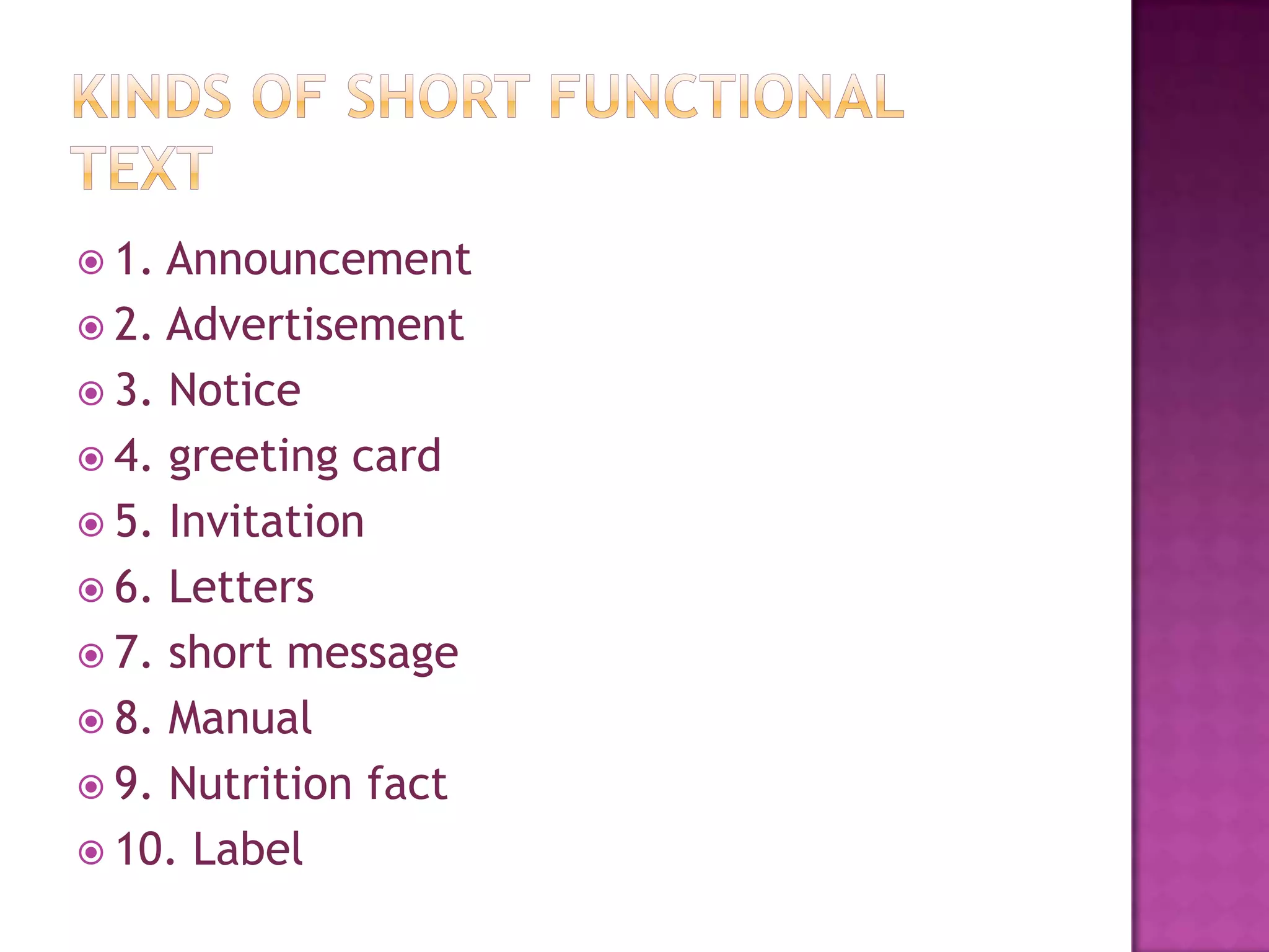 Short functional text | PPT