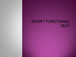 Short functional text | PPT
