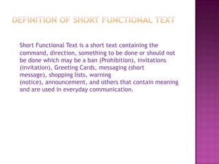 Short functional text | PPTX