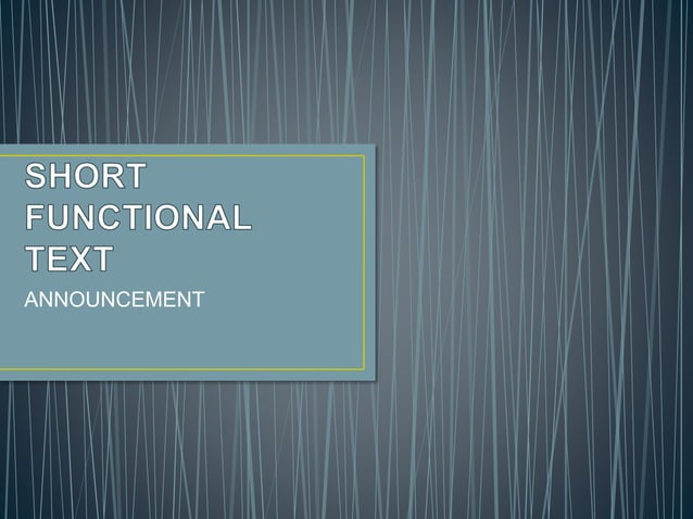 Short functional text | PPT