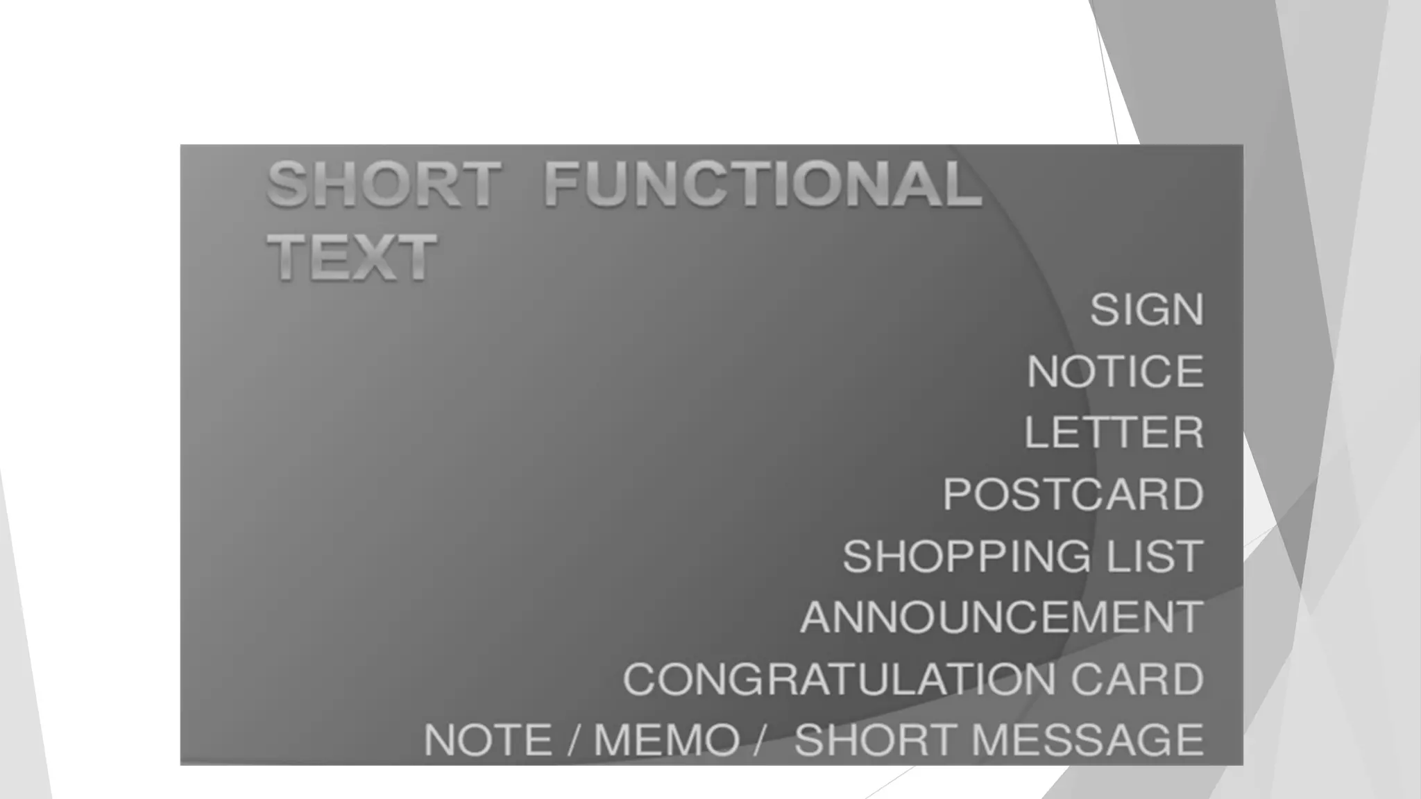 Short Functional Text | PPT