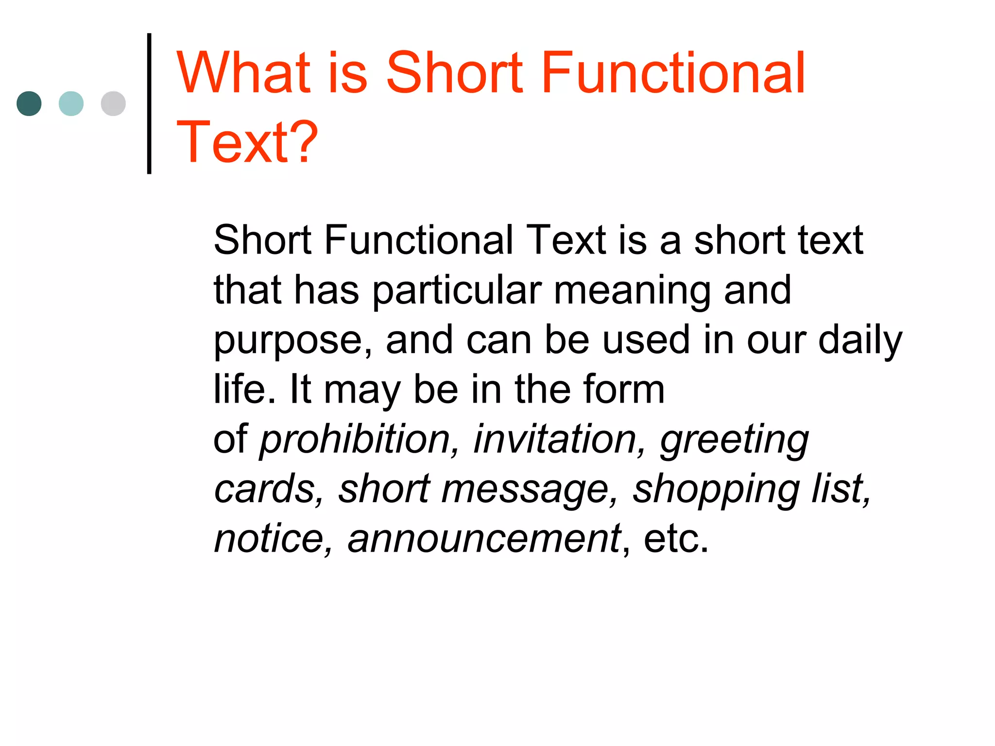 Short functional text etm | PPT | Email | Internet