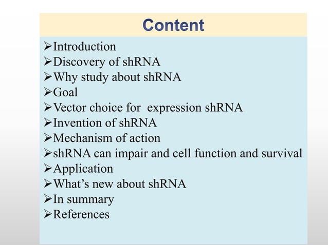Short hairpin rna | PPTX | Genetics | Science