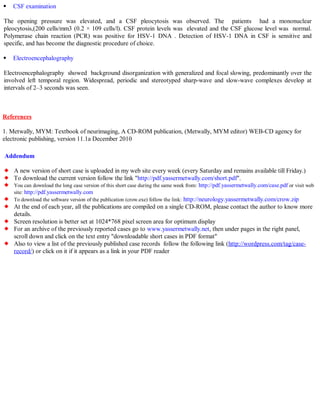 Short case...Herpes simplex type 1 encephalitis | PDF | Infectious ...