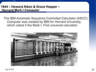 Short history computing (1) | PPT | Computing | Technology & Computing