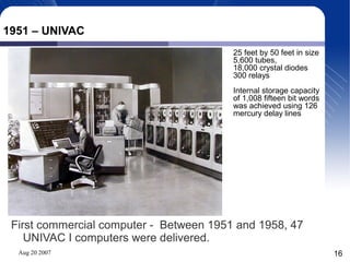 Short history computing (1) | PPT | Computing | Technology & Computing