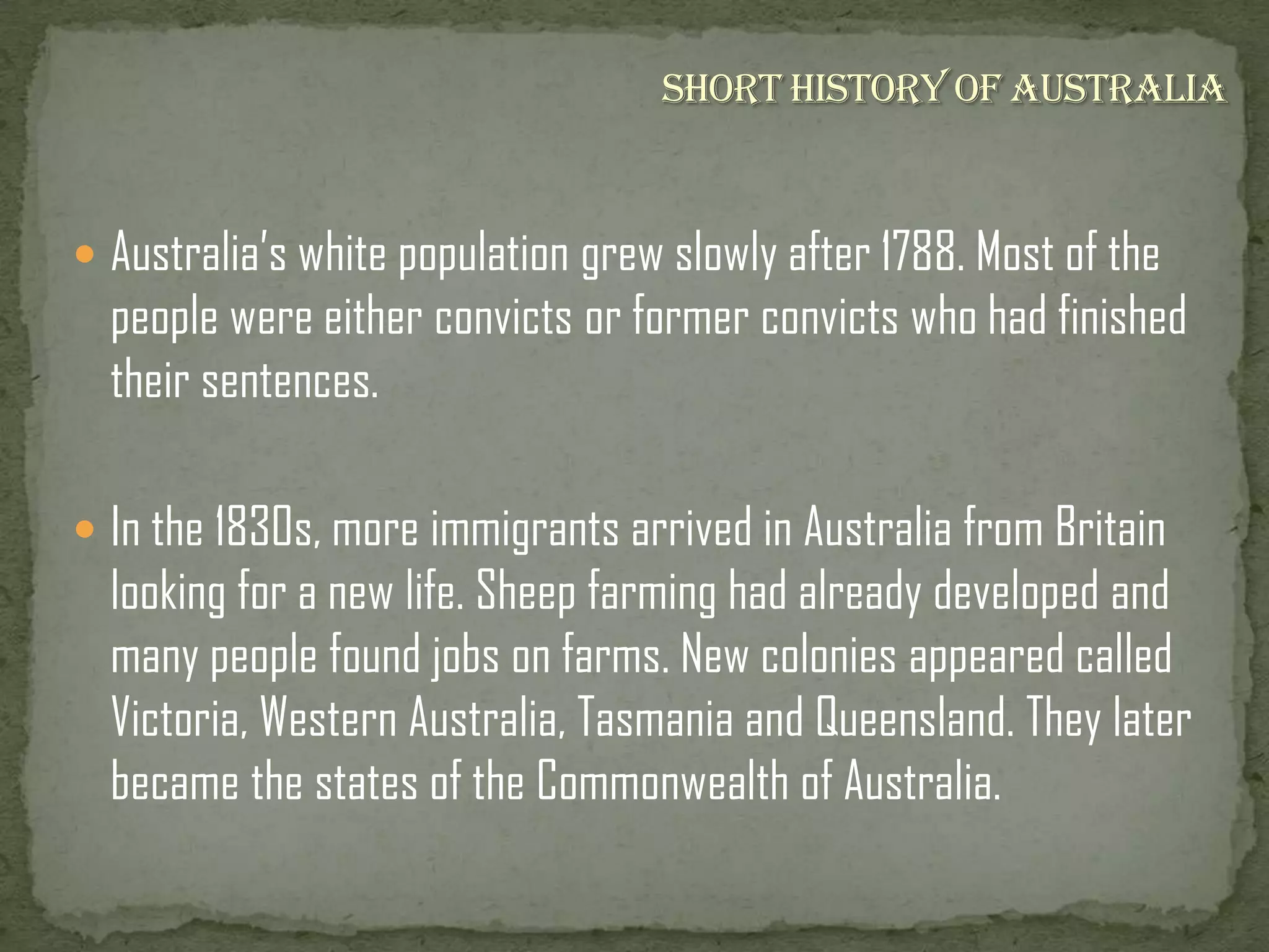 Short history of Australia | PPTX
