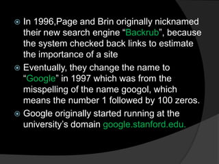 Short history of google | PPTX