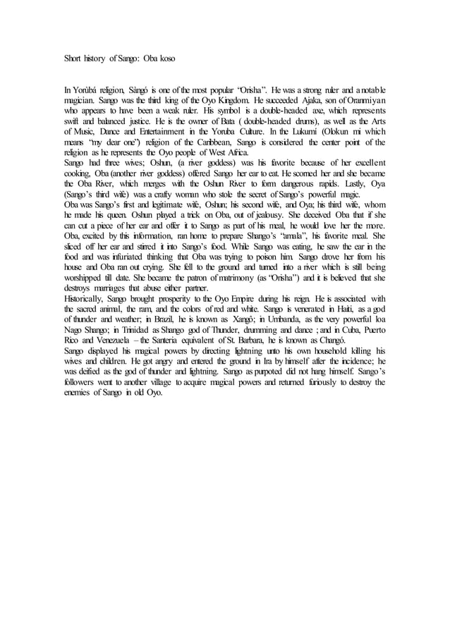 Short history of sango | PDF