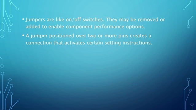 Shorting plugs | PPTX | Computer Peripherals | Computing