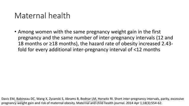 Short interpregnancy spacing and its impact | PPT
