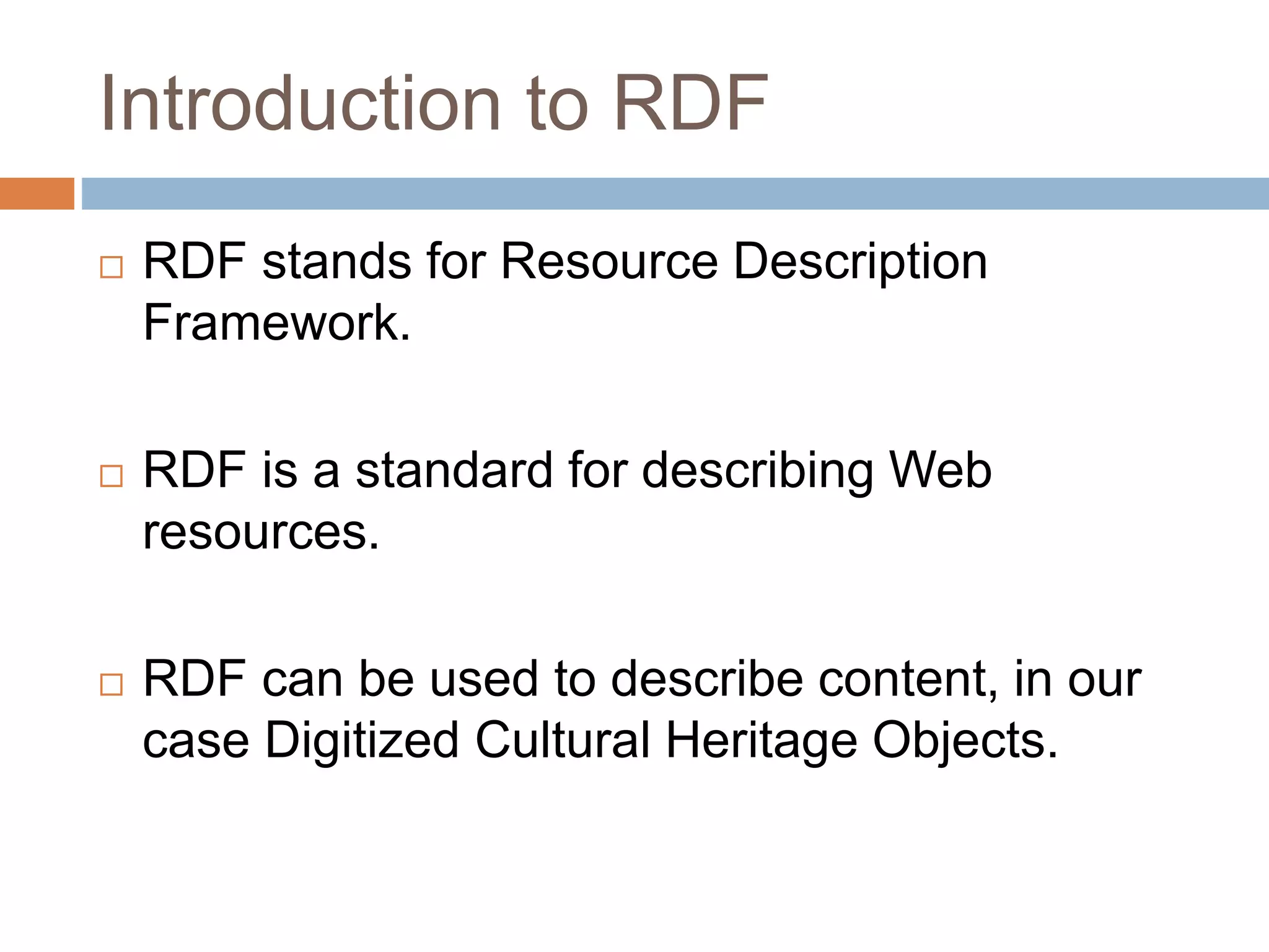 Short introduction to RDF model based on the EDM sounds profile | PPT