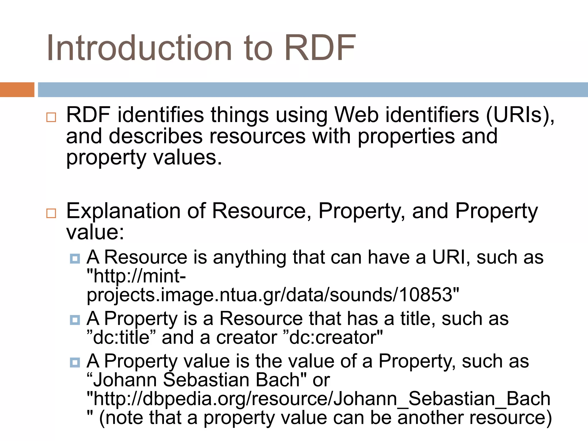 Short introduction to RDF model based on the EDM sounds profile | PPT
