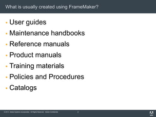 Adobe FrameMaker Workshop TC Camp 2015 | PPTX